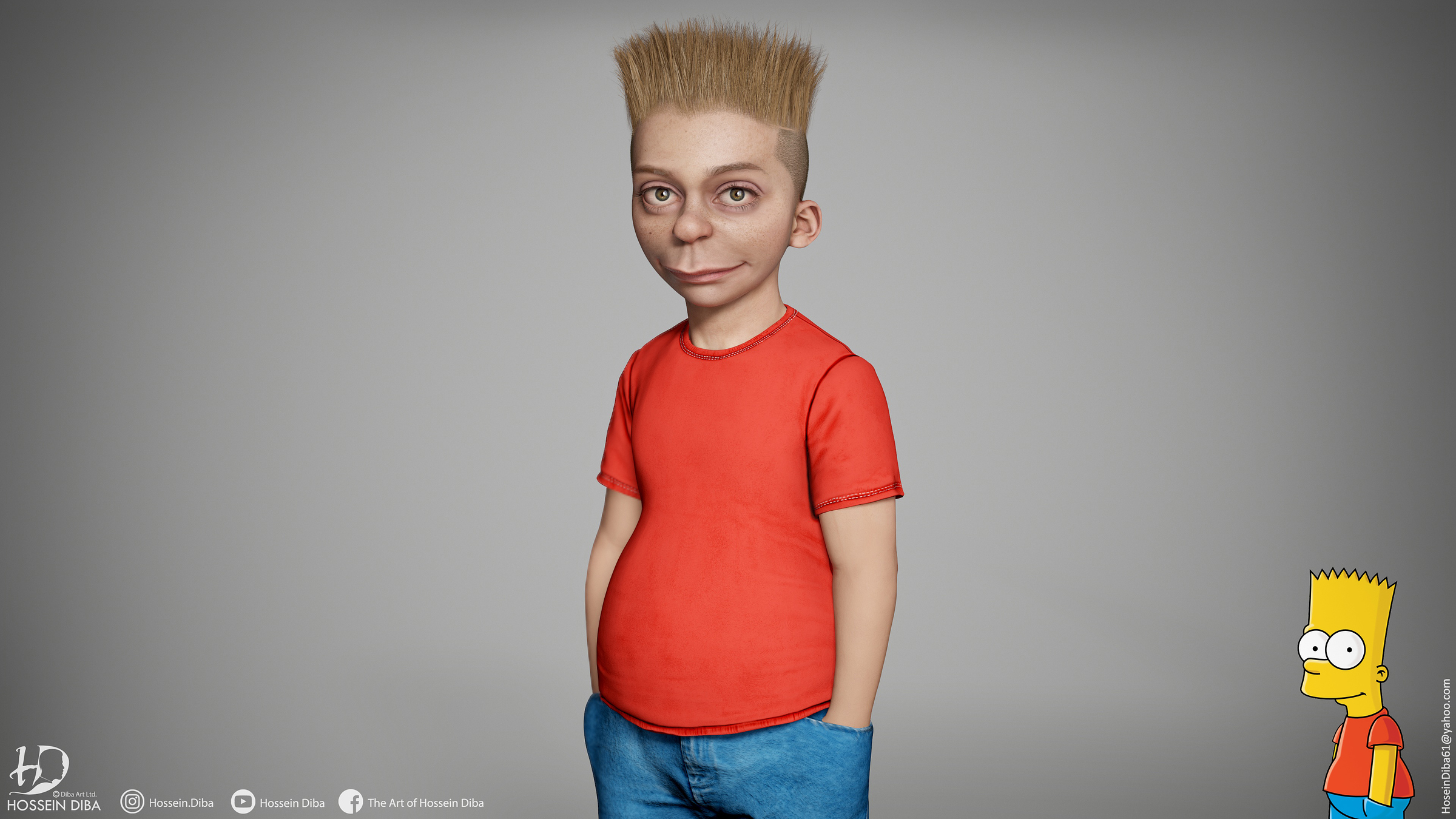3D Model of Bart Simpson(Real time) - ZBrushCentral