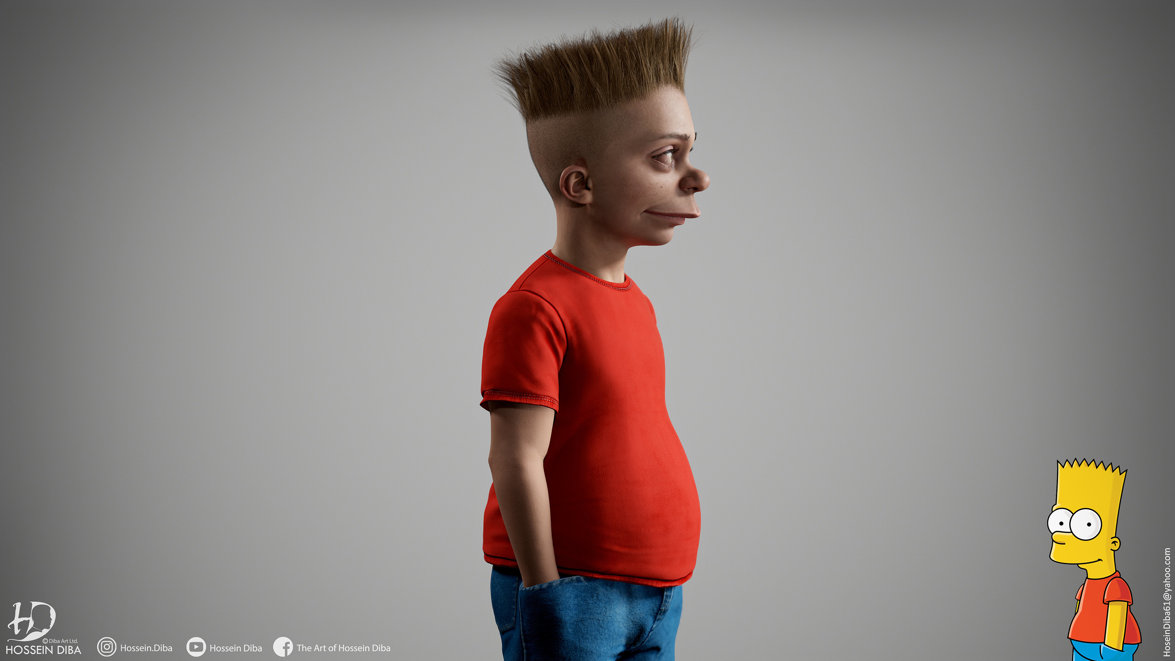 3D Model of Bart Simpson(Real time) - ZBrushCentral