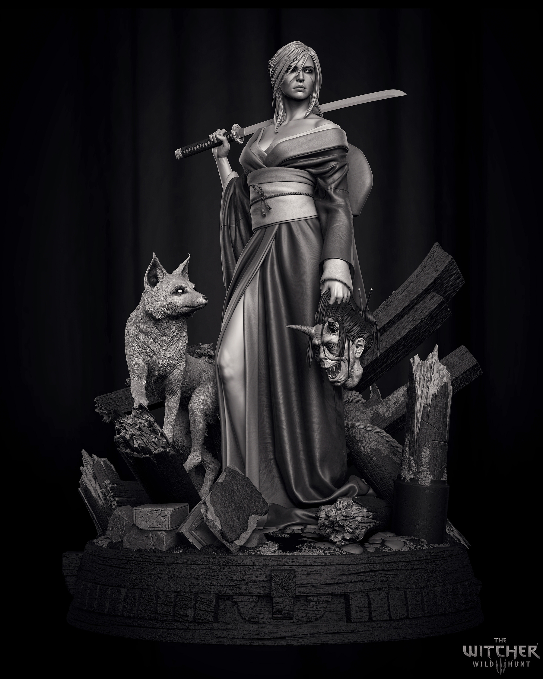 Ciri and Kitsune Figure - CD Projekt - ZBrushCentral