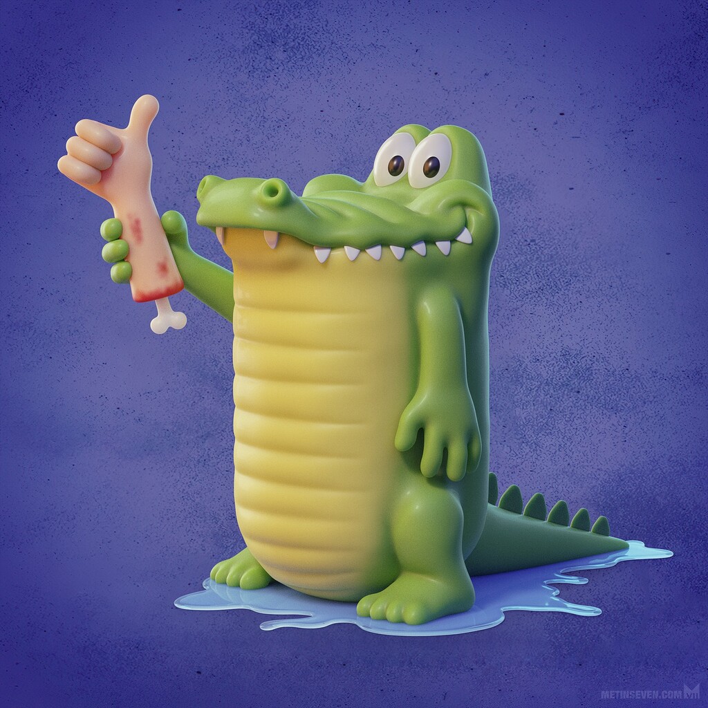 Thumbs up — Cute 3D alligator cartoon character design - ZBrushCentral