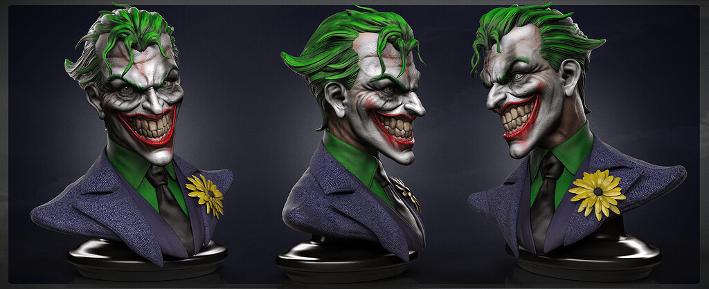 Joker bust - ZBrushCentral