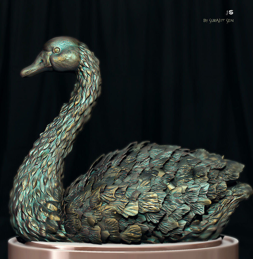 Swan- Digital Sculpture by Surajit Sen - ZBrushCentral
