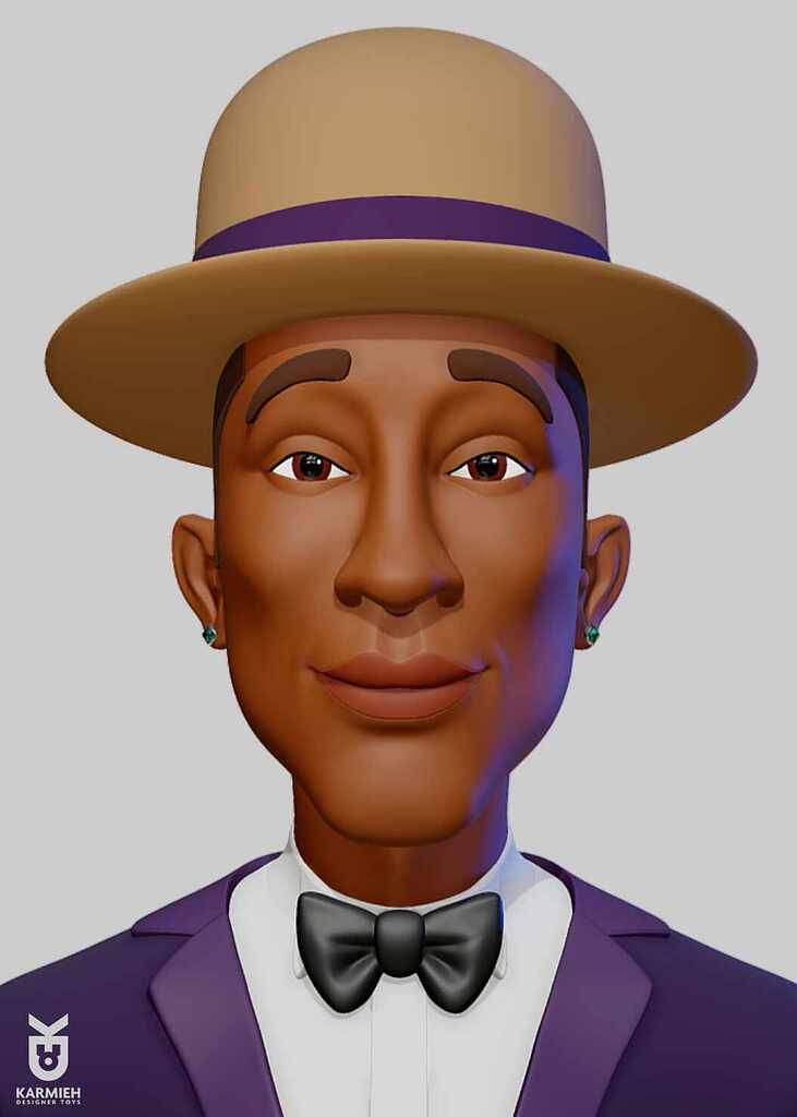 Pharell Williams Stylised character design - ZBrushCentral