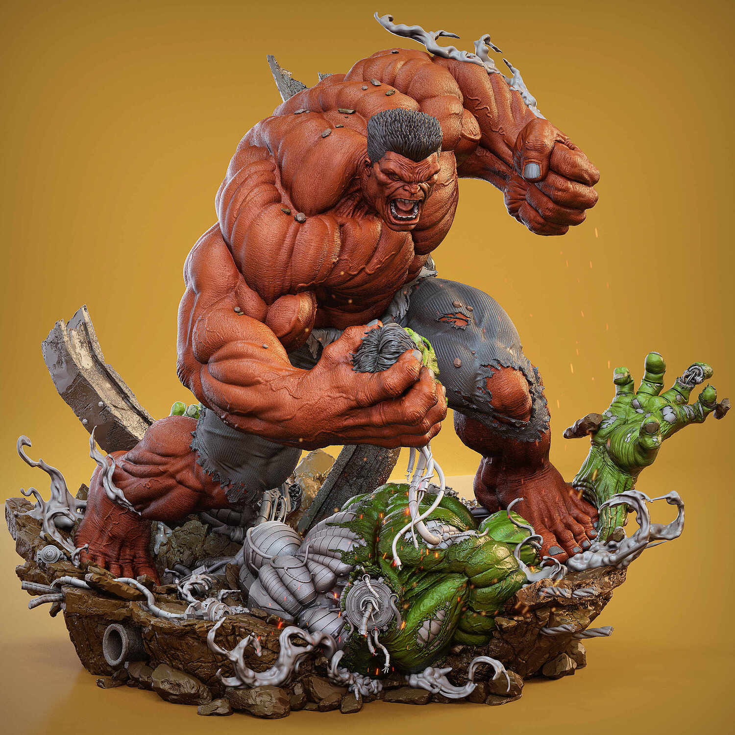 O Red Hulk VS Hulk Cosmic - ZBrushCentral