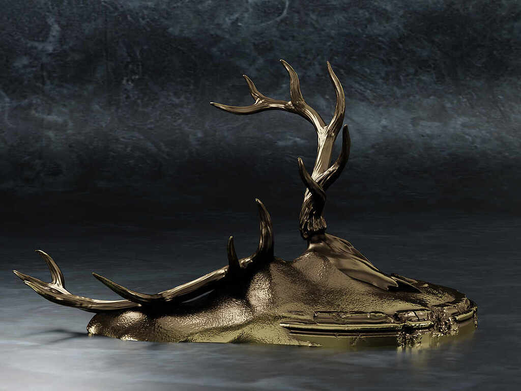 Antlers with Skull on Pedestal in Apocalyptic Style - ZBrushCentral
