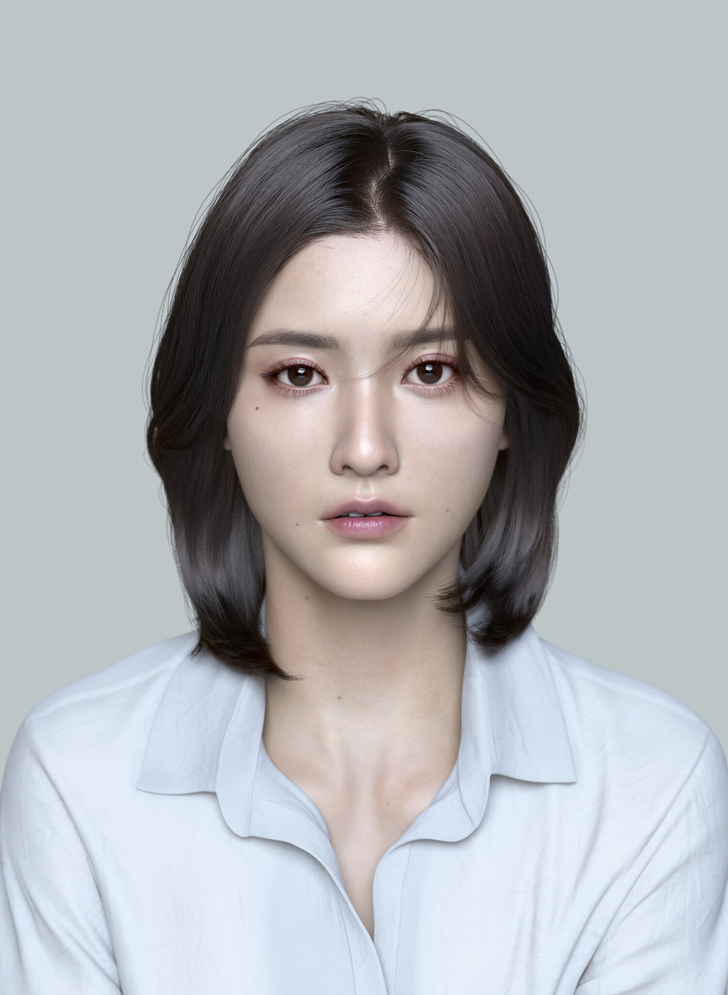 Practice of a female portrait，I hope you like it。使用软件有Zbrush，maya，ps ...