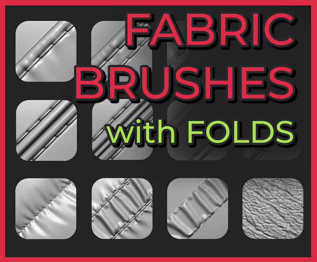 NEW 22 Fabric brushes with FOLDS for Zbrush / Stitch / seam - ZBrushCentral