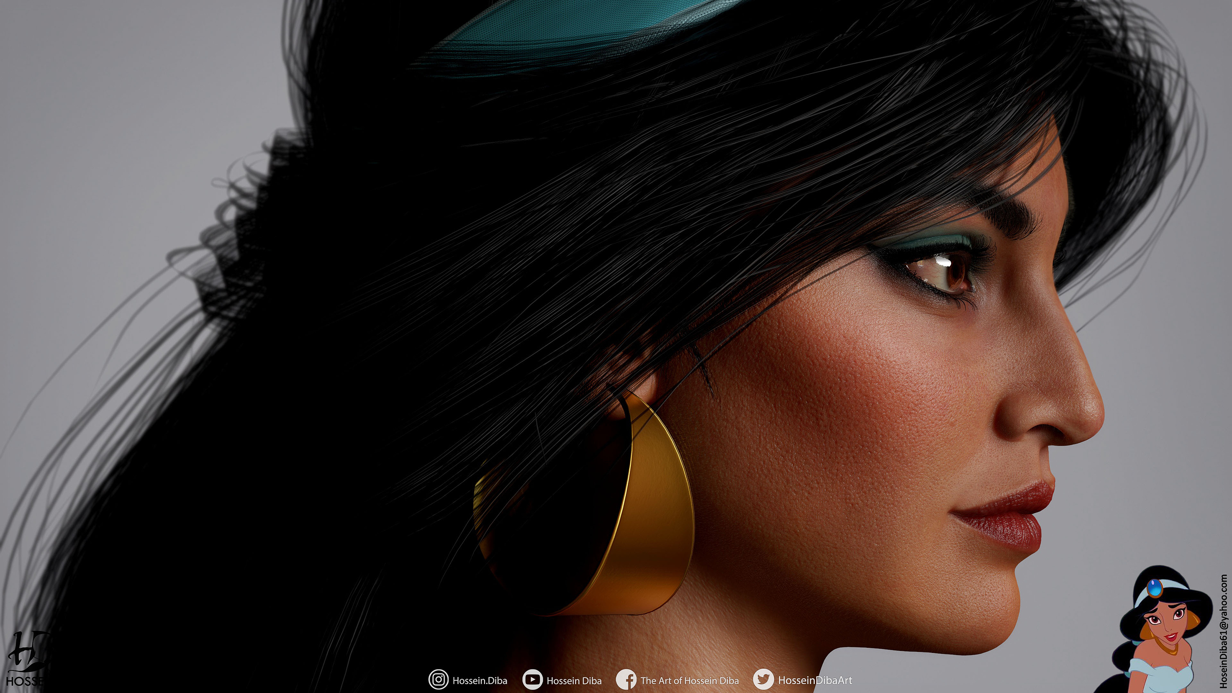 3D Model of Princess Jasmine (Real Time) - ZBrushCentral