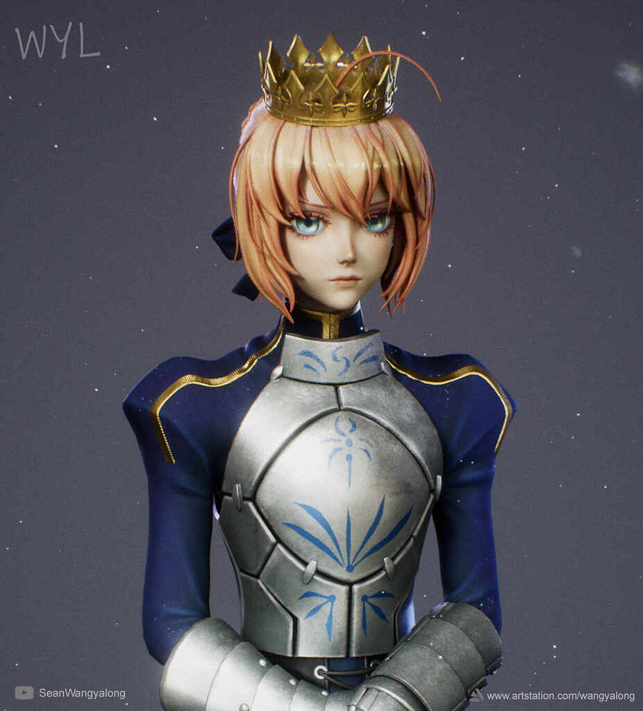 Saber Altoria with Crown - ZBrushCentral