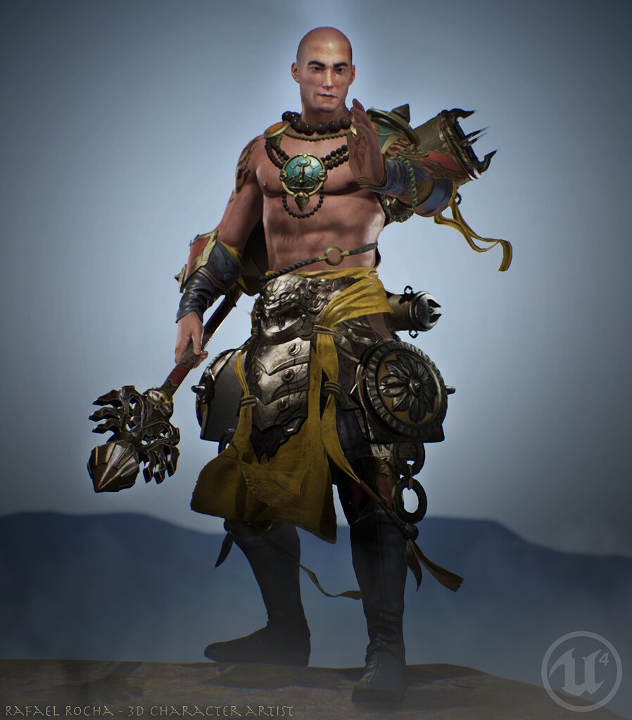 Monk Warrior (Real-time UE4) - ZBrushCentral