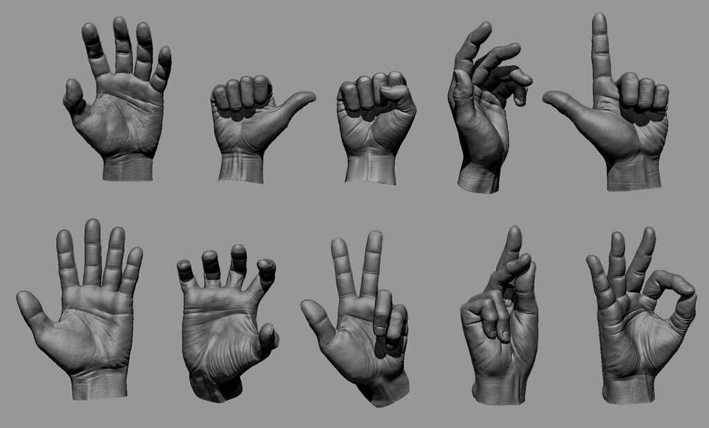 Male hand poses - ZBrushCentral