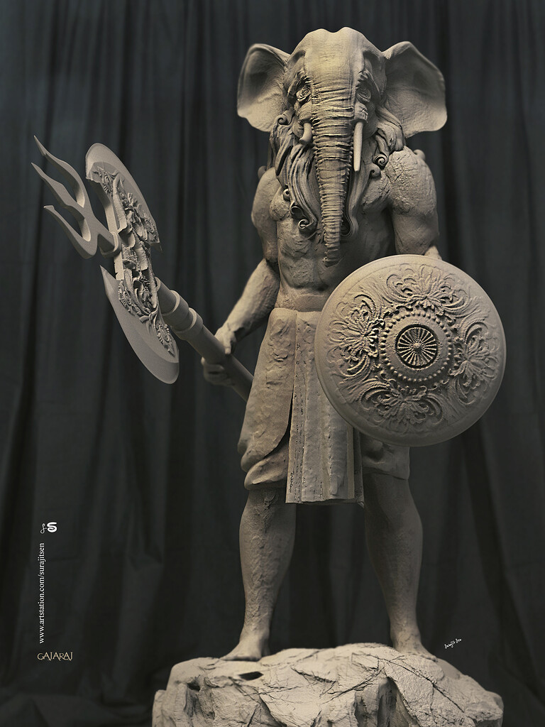 Gajaraj – v01– Digital Sculpture by _Surajit Sen - ZBrushCentral