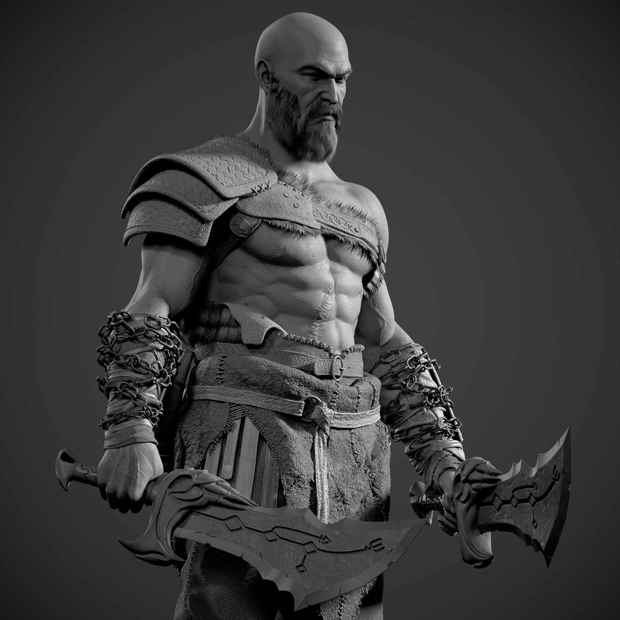 Kratos clay Render! - ZBrushCentral