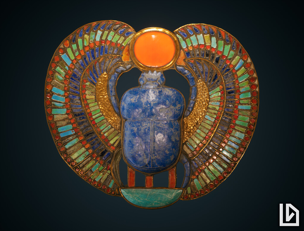 Pectoral Scarab of King Tutankhamun - ZBrushCentral