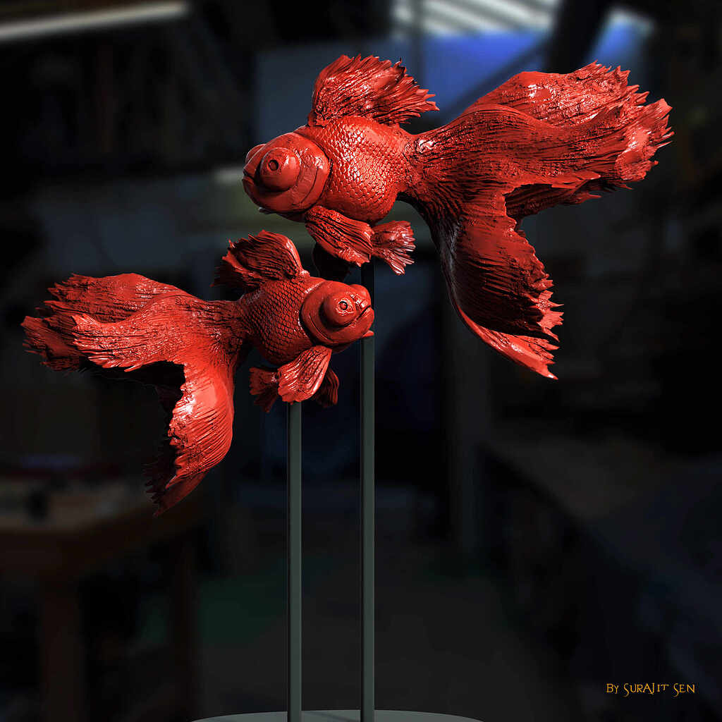 Goldfish- Digital Sculpture by Surajit Sen - ZBrushCentral
