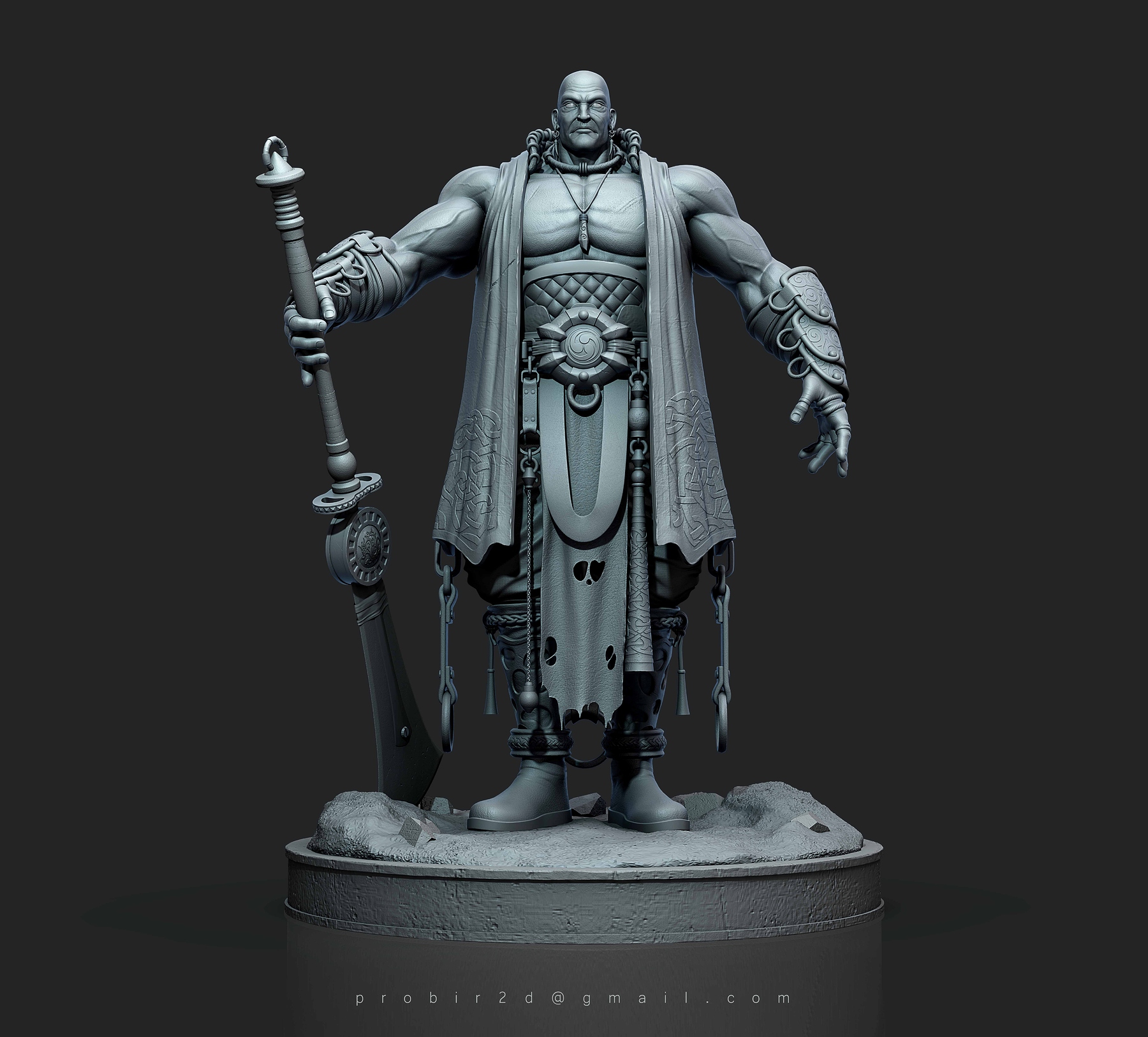 Warrior (clay renders and low poly) - ZBrushCentral