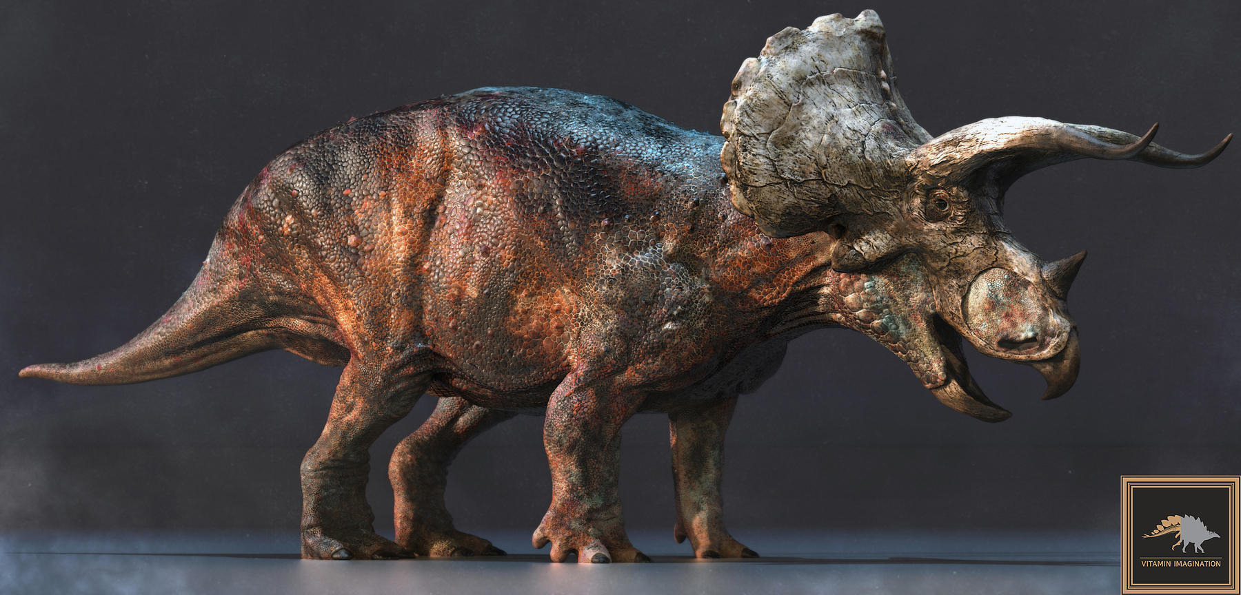 Create a Triceratops figure using Zbrush and Substance Painter ...