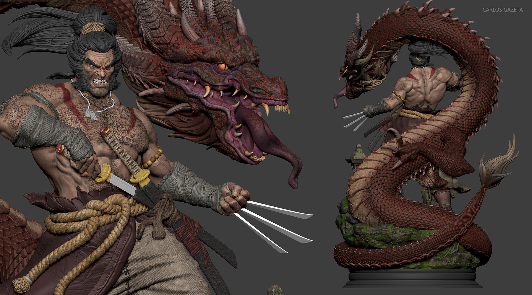 Wolverine Samurai - Fanart statue - ZBrushCentral