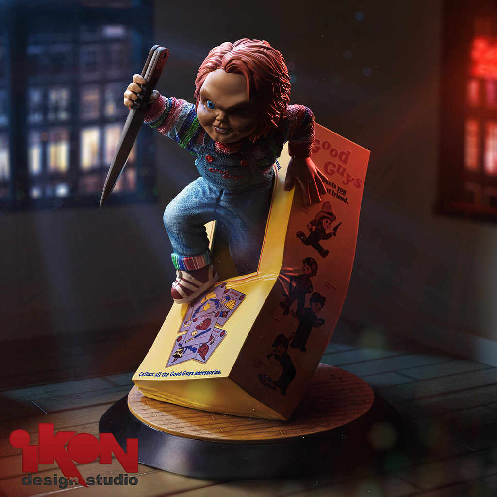Chucky Statue Sculpted in Zbrush, 3D Printed and then injection moulded ...