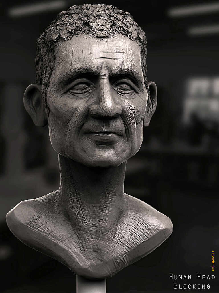 Doodle - Human_Clay_Head_Quick Blocking– Digital Sculpture by Surajit ...