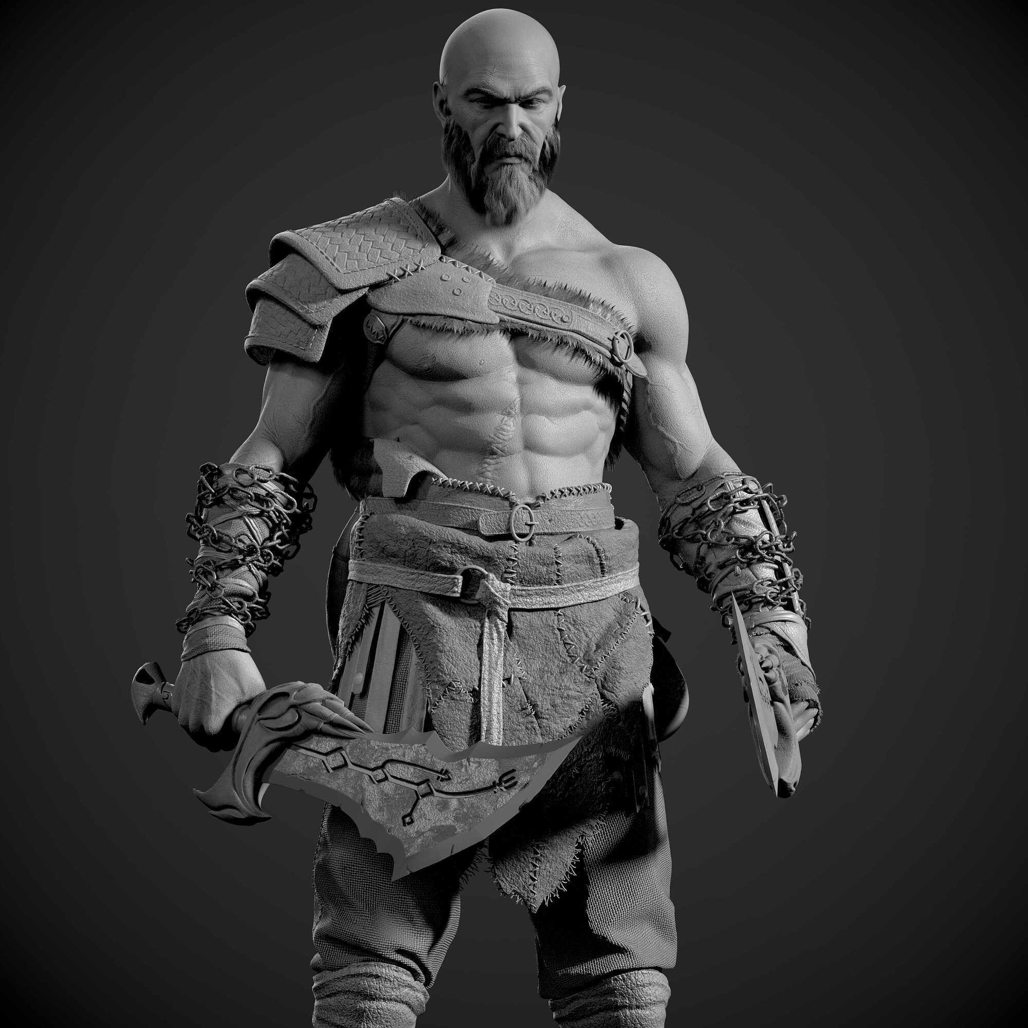 Kratos clay Render! - ZBrushCentral
