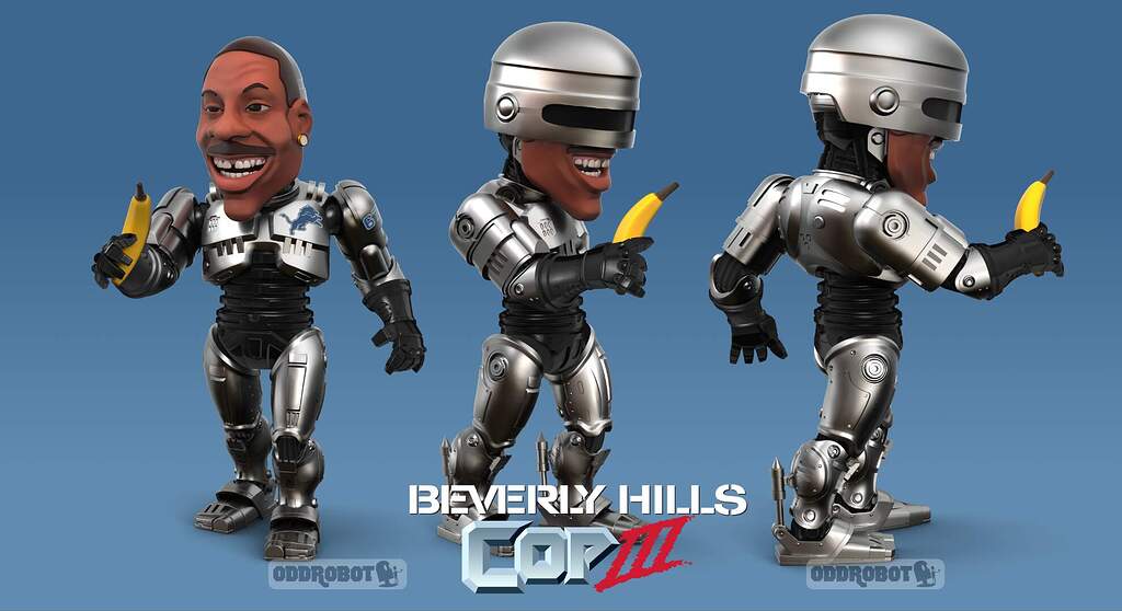 Beverly Hills RoboCop Mashup Chibi style + 3D print - ZBrushCentral