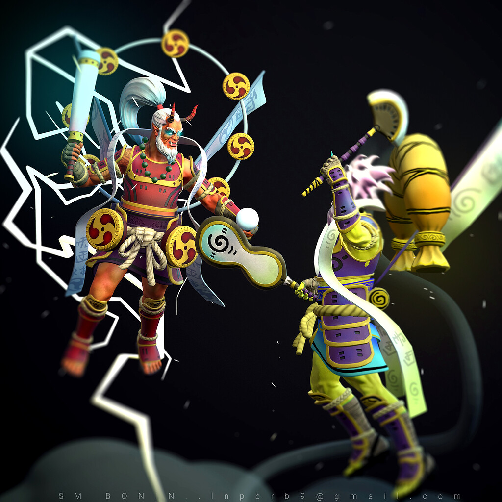 Rajin and Fujin - ZBrushCentral