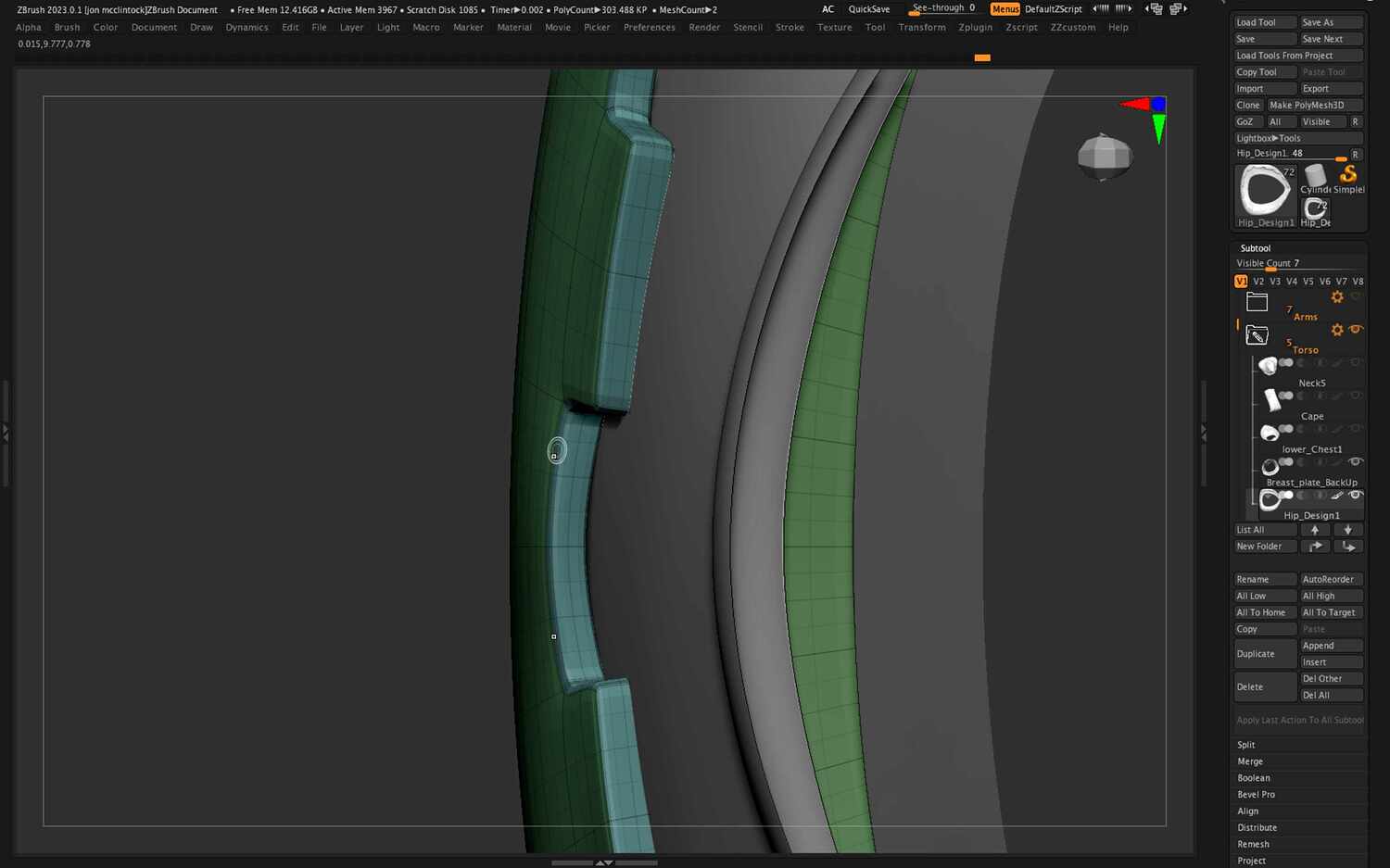 View change when zoomed up on subtool - ZBrushCentral