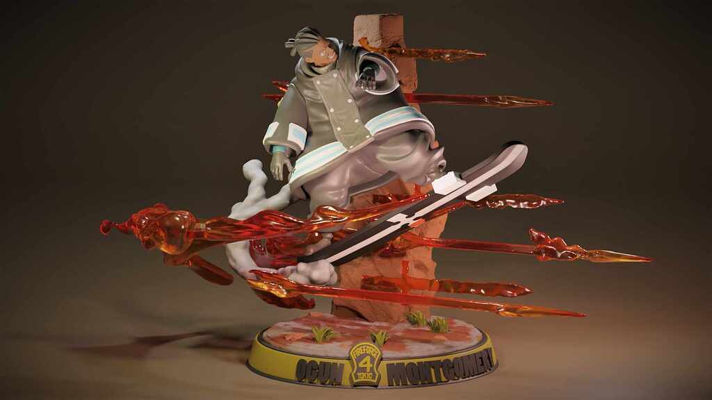 Ogun, Fire Force Figure Pose Tests - ZBrushCentral