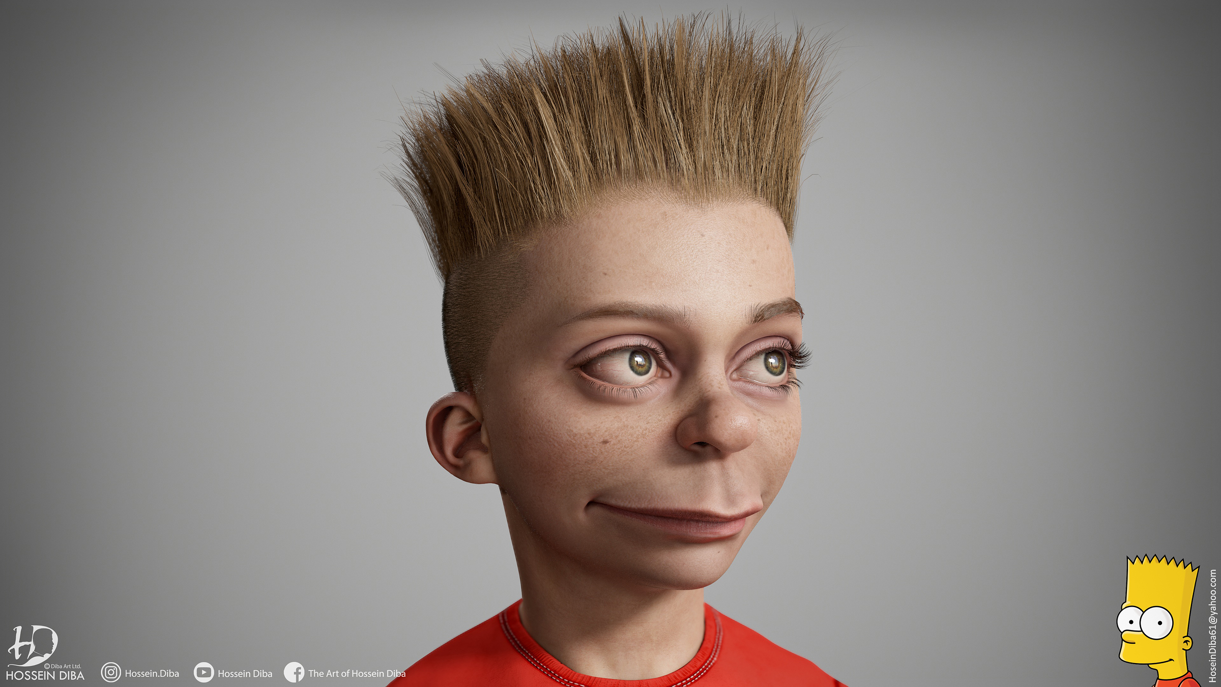 3D Model of Bart Simpson(Real time) - ZBrushCentral