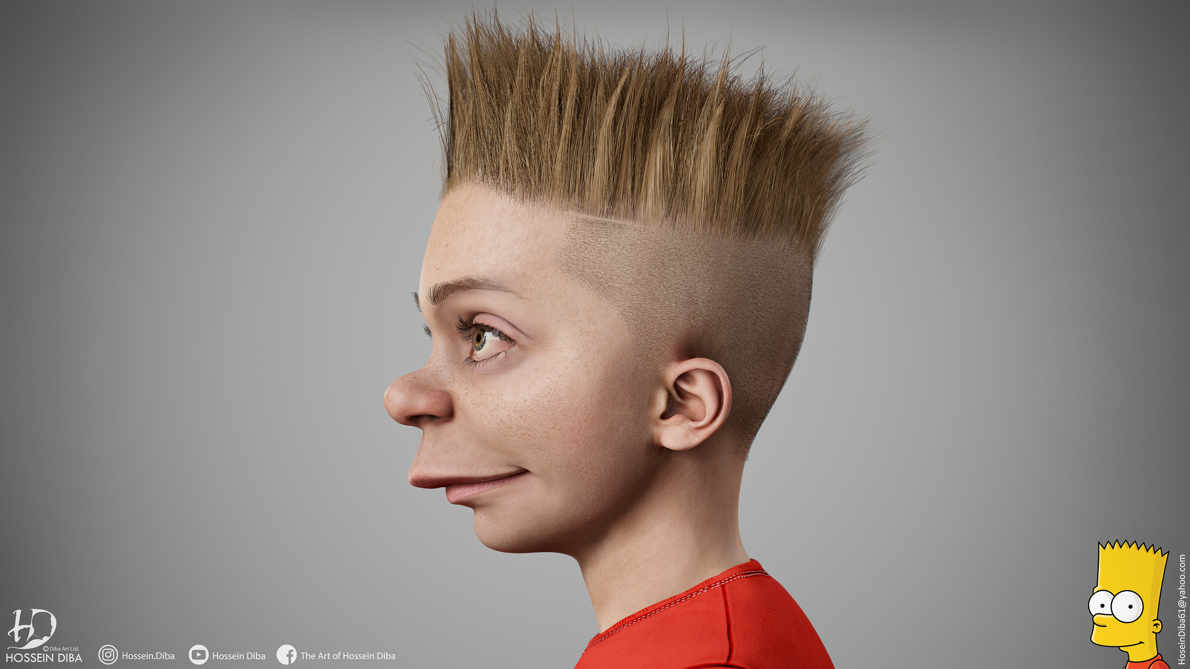 3D Model of Bart Simpson(Real time) - ZBrushCentral