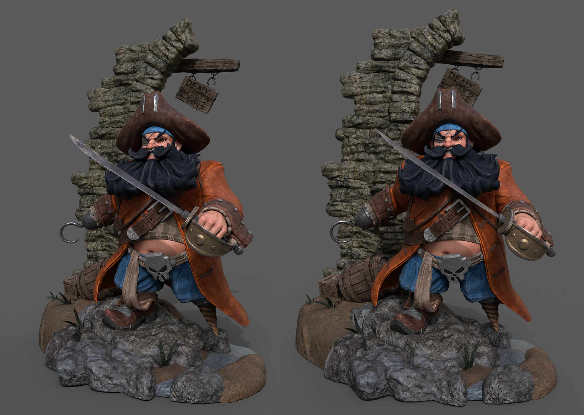 Pirate surfacing study - ZBrushCentral