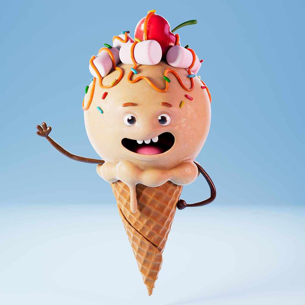 3D Ice Cream Character - ZBrushCentral