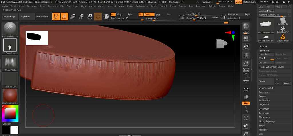 Wrinkles and fold on cushion/ displacement map - ZBrushCentral