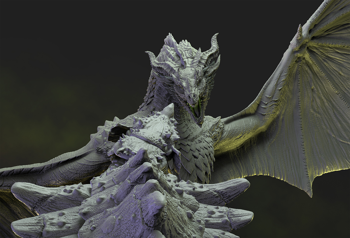 Dragon / personal work sketch in gray - ZBrushCentral