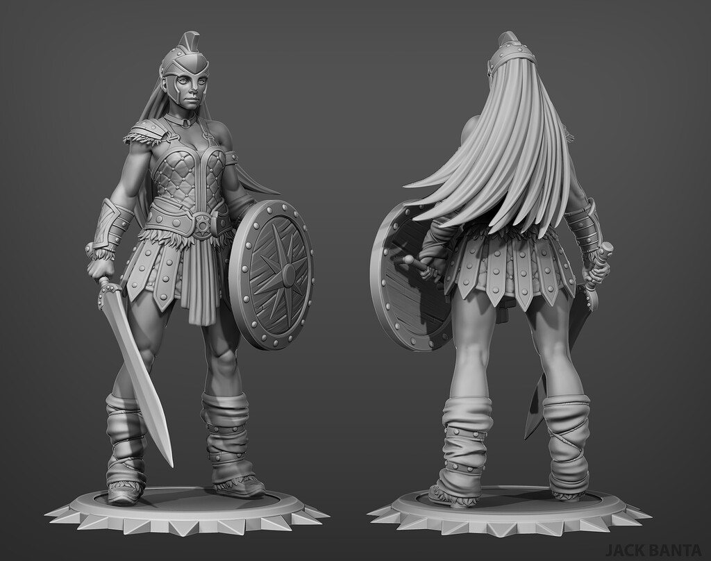Female warrior 3D print - ZBrushCentral