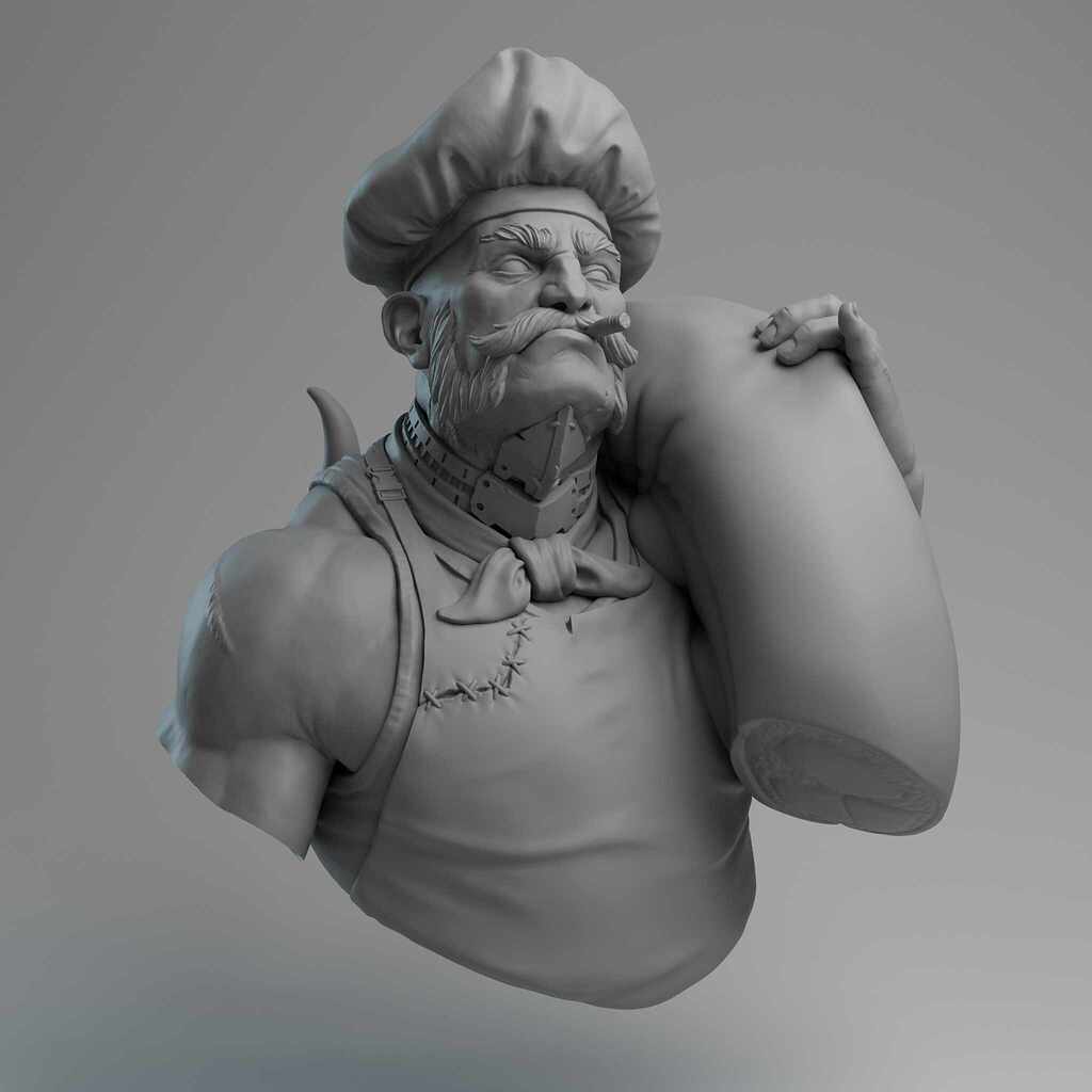Chef character bust for Mindwork Studio - ZBrushCentral