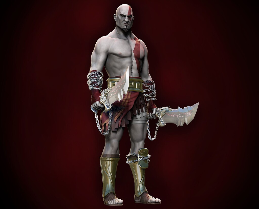 My first full character sculpt - Kratos from God of War - ZBrushCentral