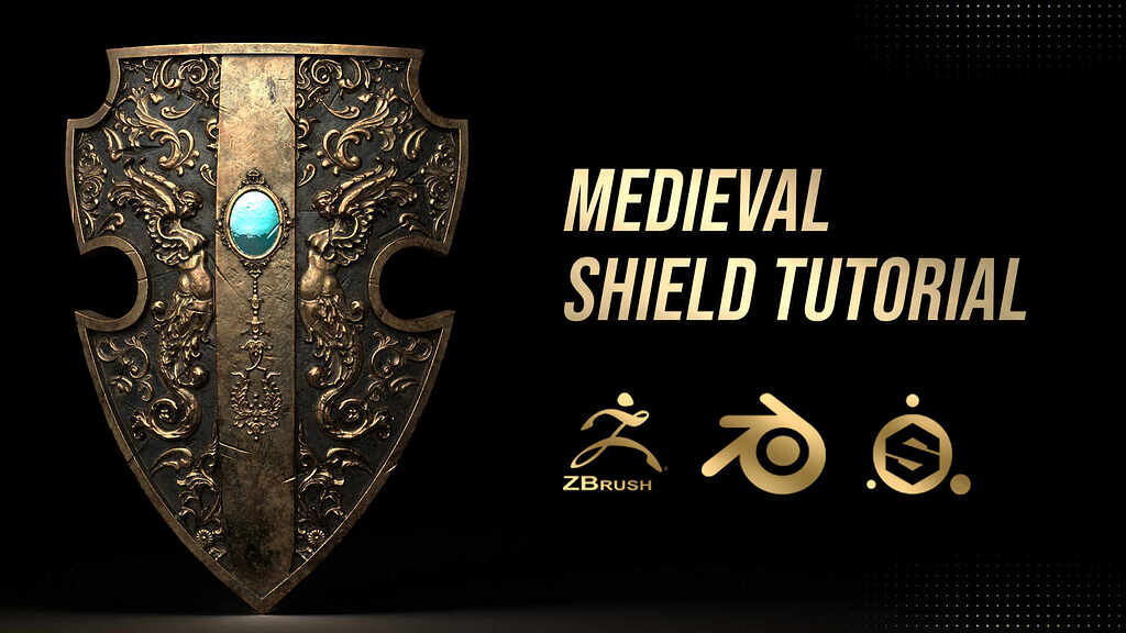 Modeling And Texturing Medieval Shield In Blender, Zbrush And Substance ...