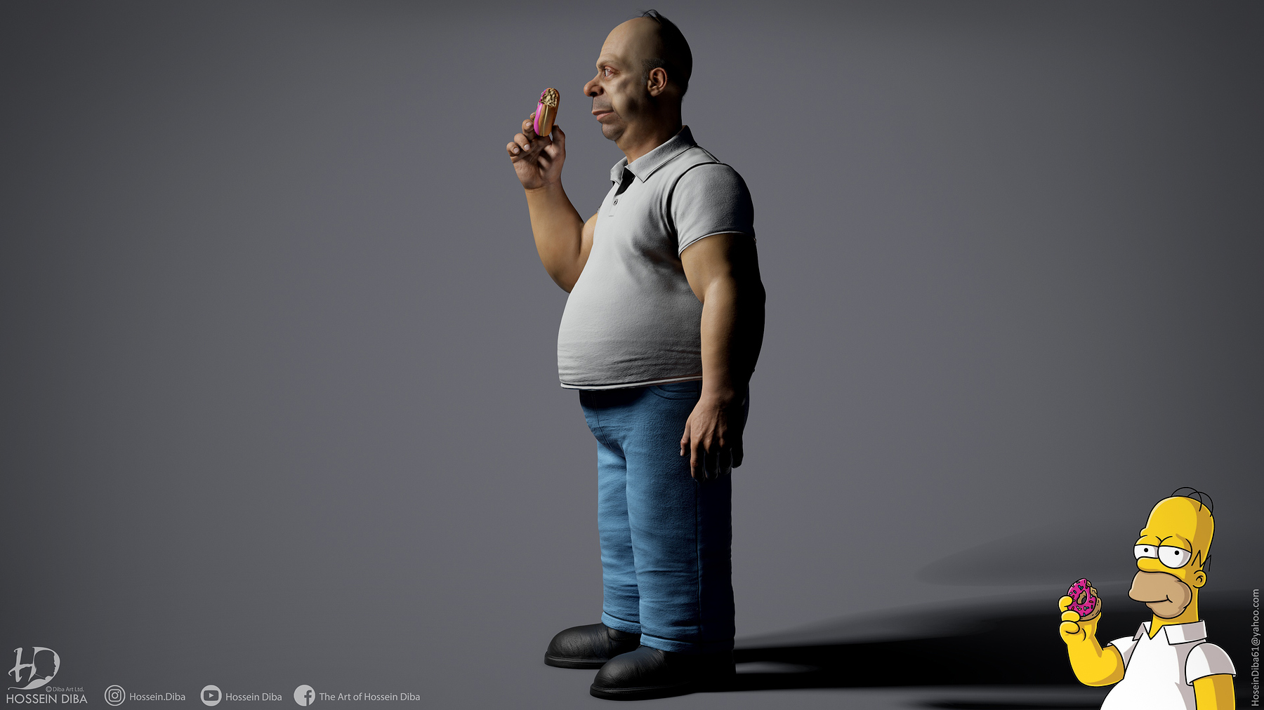 3D Model of Homer Simpson(Real time) - ZBrushCentral
