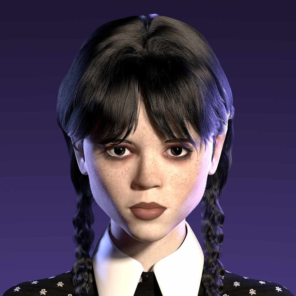 Wednesday Addams portrait - ZBrushCentral