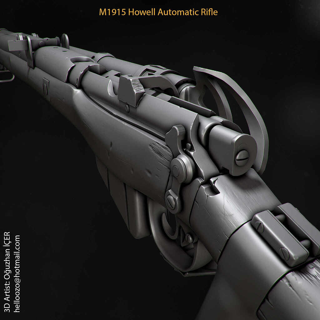 M1915 Howell Auto Rifle Grey - ZBrushCentral
