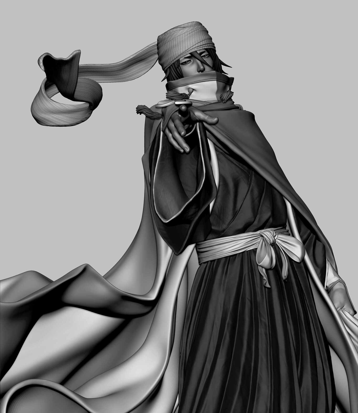 Kuchiki Byakuya - Bleach statue - ZBrushCentral