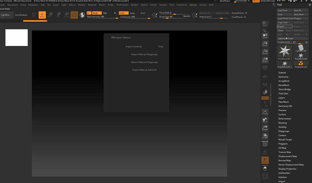 FBX import dialog window cut off - ZBrushCentral