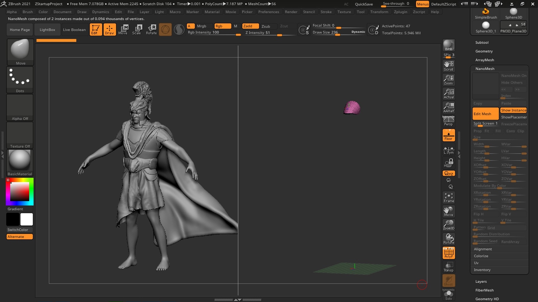 Zbrush 2021 Nanomesh Edit Mesh problem - ZBrushCentral