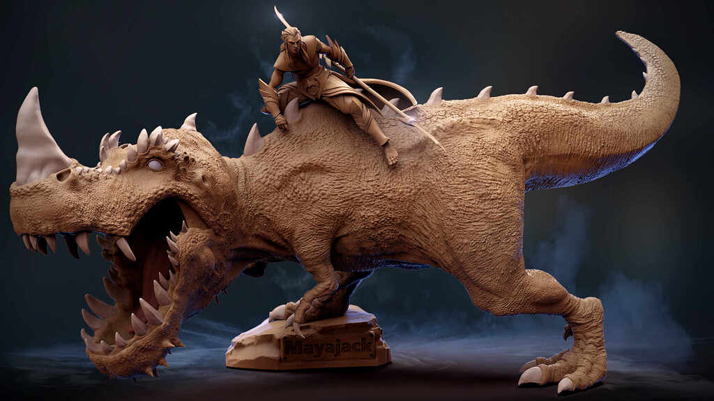 Dinosaur Knight - ZBrushCentral