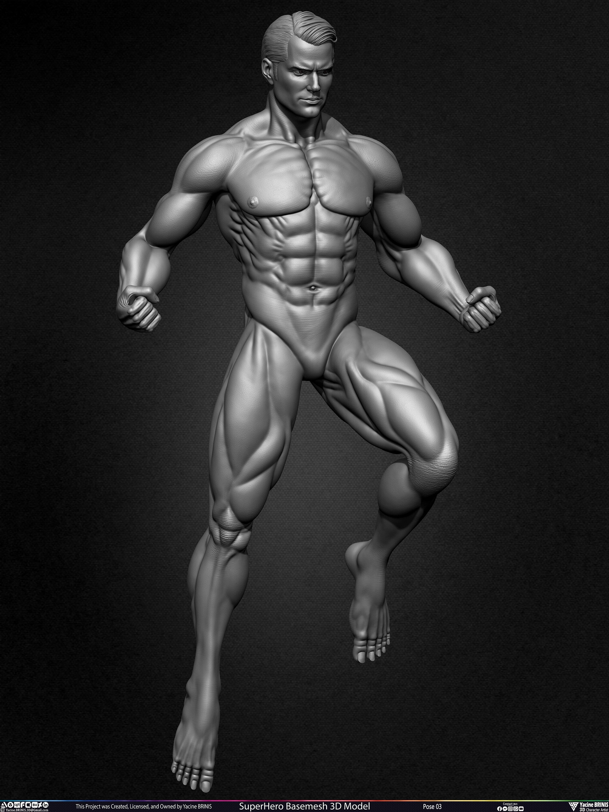SuperHero Basemesh 3D Model Pose 03 - ZBrushCentral