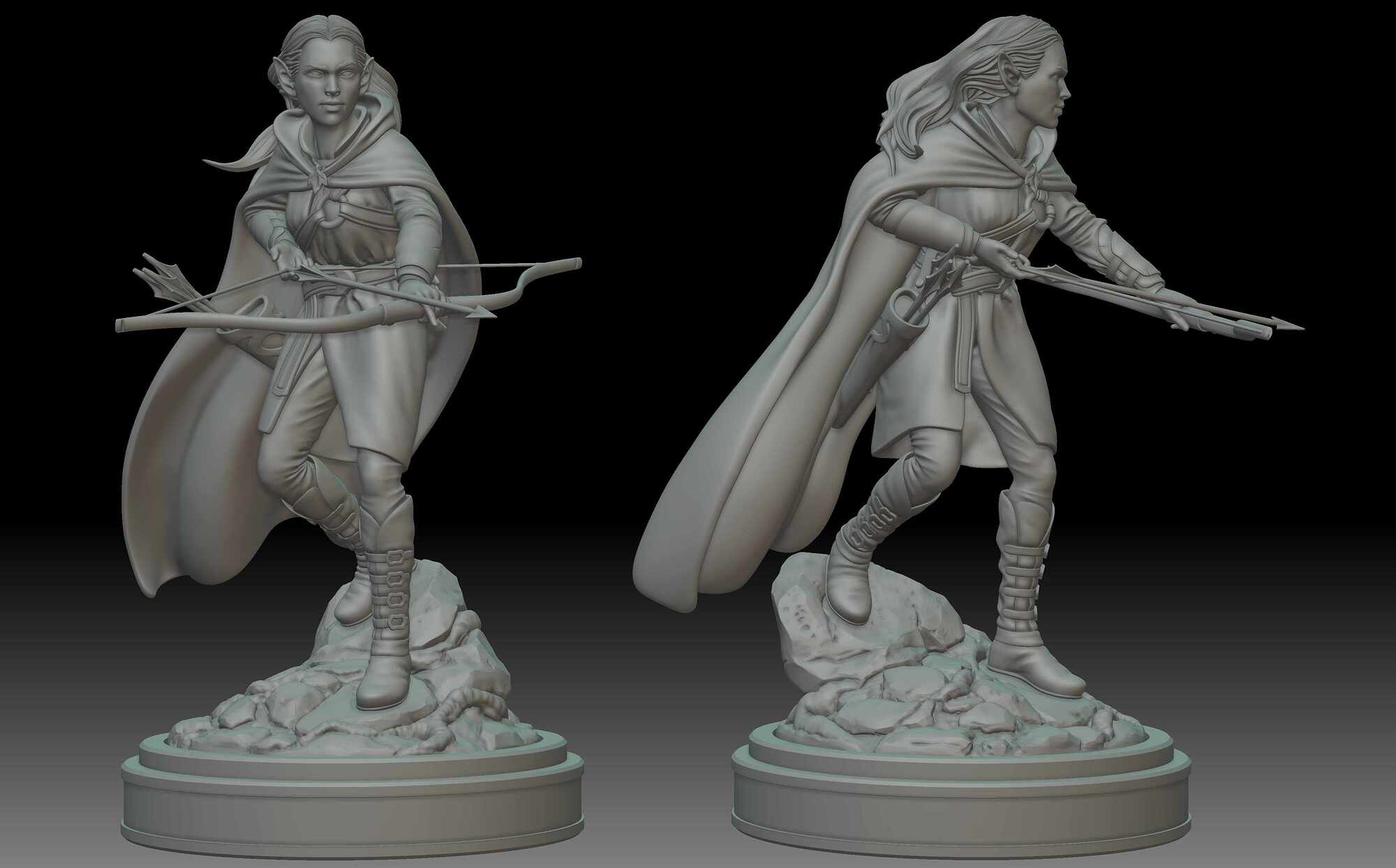 DnD Elf Miniature for 3d printing - ZBrushCentral