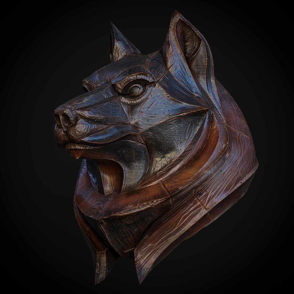 Wooden Wolf Mask - ZBrushCentral