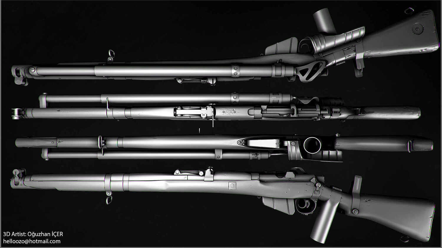 M1915 Howell Auto Rifle Grey - ZBrushCentral
